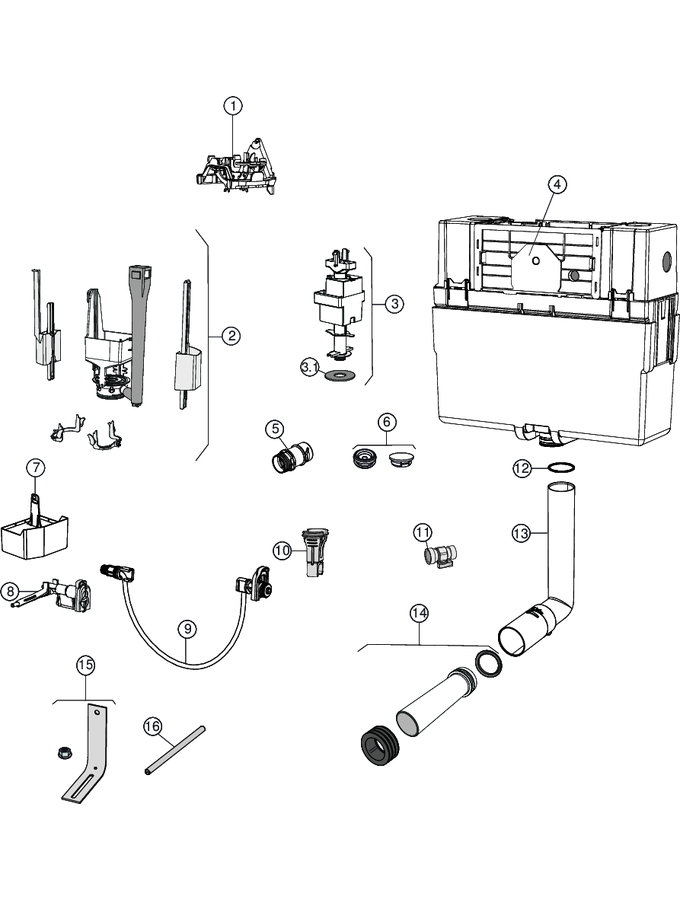 Reservedele til: Elementer til vægmonteret toilet, med Premont / Sign ...