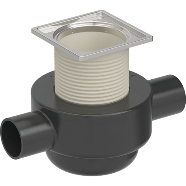 Geberit Aquorea floor drain, slotted grating 10 x 10 cm, rear inlet ...