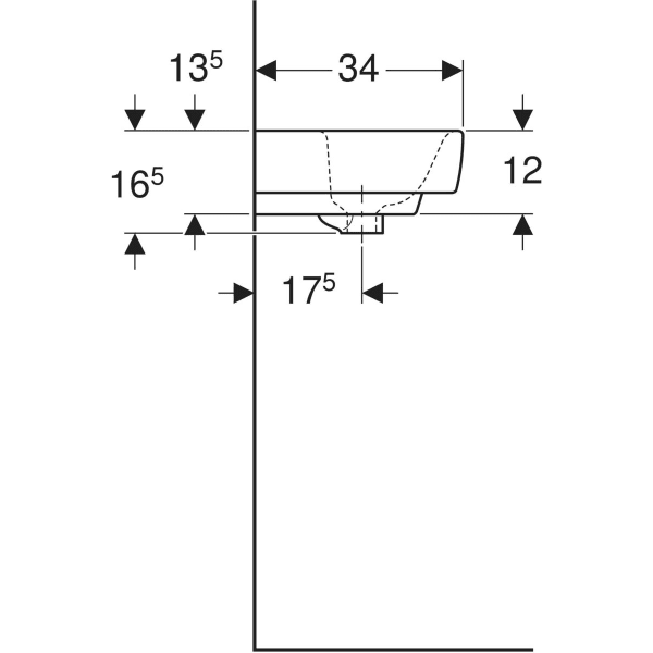 Geberit Selnova Compact handrinse basin