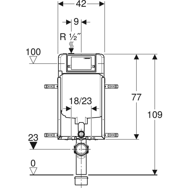 Geberit Kombifix element for wall-hung WC, 109 cm, with Alpha concealed ...