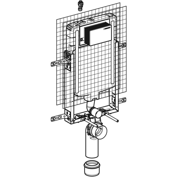 Geberit Kombifix element for wall-hung WC, 109 cm, with Alpha concealed ...